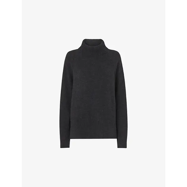 Whistles Relaxed-fit Cashmere Turtleneck Jumper - Grey