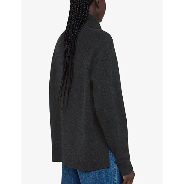 Whistles Relaxed-fit Cashmere Turtleneck Jumper - Grey