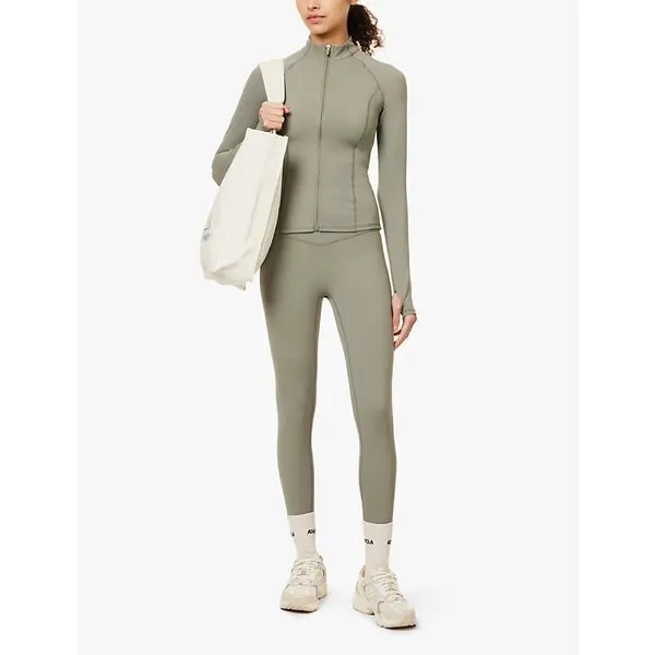 ADANOLA Ultimate Wrap-over Workout Leggings - Olive Green