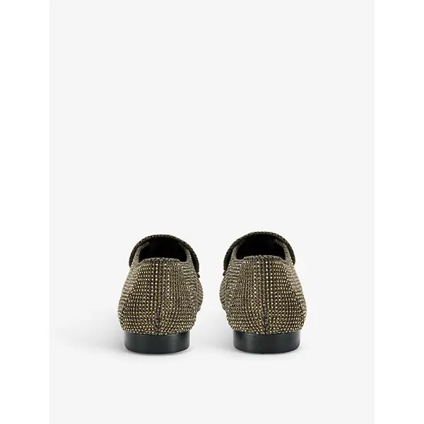 Kurt Geiger Eagle-embellished Herringbone Woven Loafers - Dark Brown