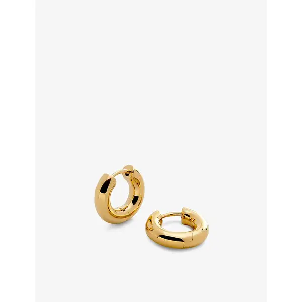 Monica Vinader Essential Click Huggie Earrings - Yellow Gold