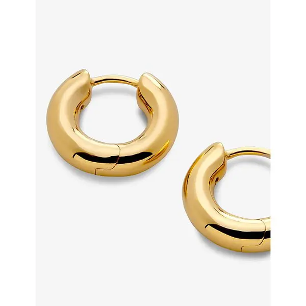 Monica Vinader Essential Click Huggie Earrings - Yellow Gold