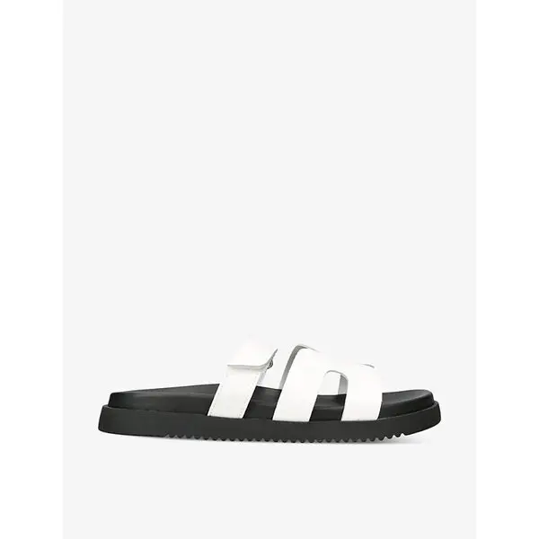 Steve Madden Multi-strap Leather Flat Sandals - White