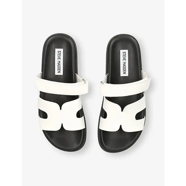 Steve Madden Multi-strap Leather Flat Sandals - White