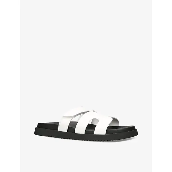 Steve Madden Multi-strap Leather Flat Sandals - White