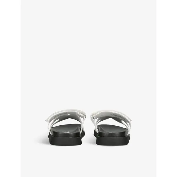 Steve Madden Multi-strap Leather Flat Sandals - White