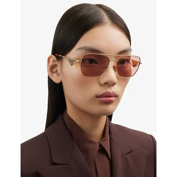 Prada Pr A50s Aviator-frame Sunglasses