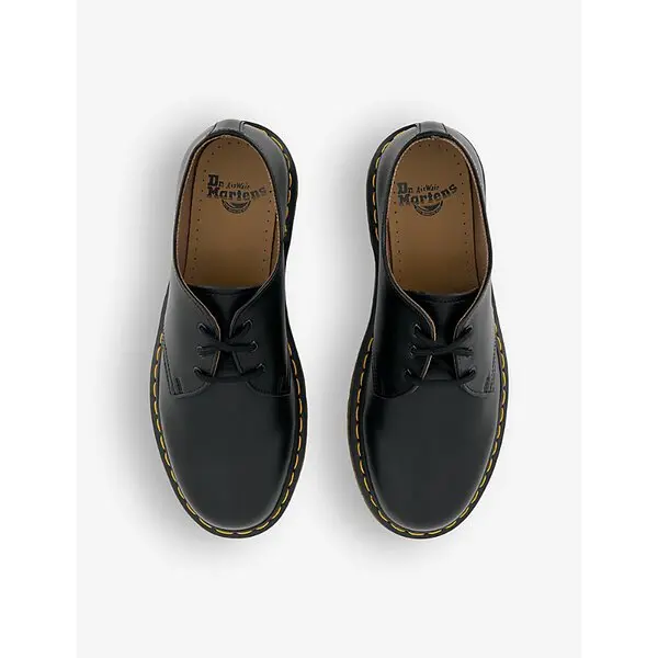 Dr. Martens 3-eyelet Leather Shoes With Chunky Sole - Black Leather