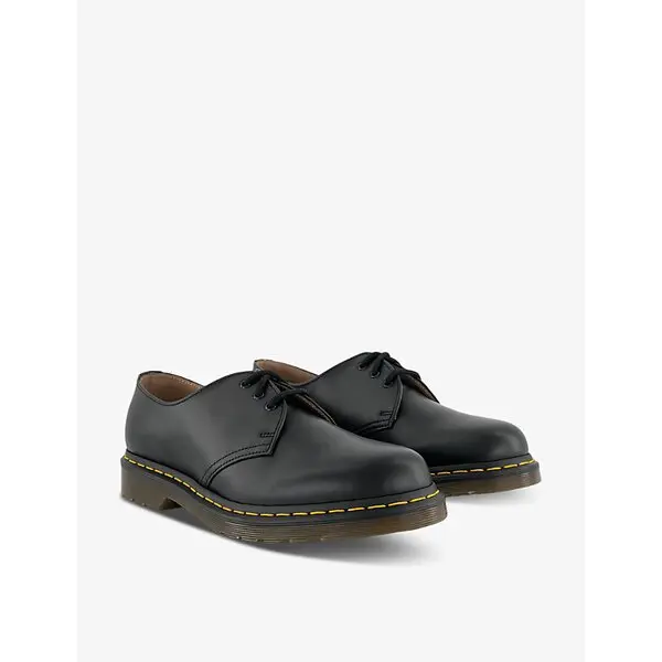 Dr. Martens 3-eyelet Leather Shoes With Chunky Sole - Black Leather