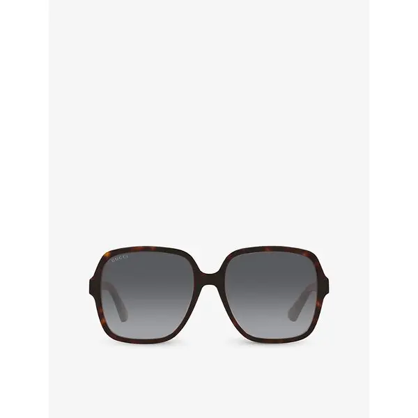 Gucci Gg1189s Rectangle-frame Sunglasses - Brown