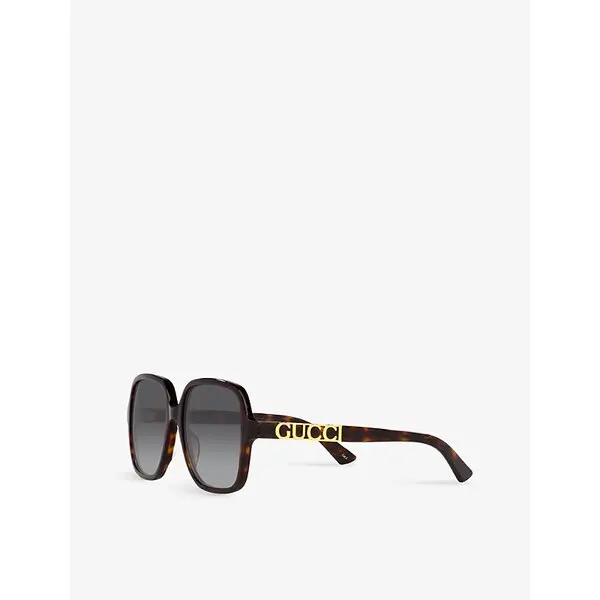 Gucci Gg1189s Rectangle-frame Sunglasses - Brown