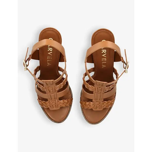 Carvela Woven-strap Heeled Leather Sandals
