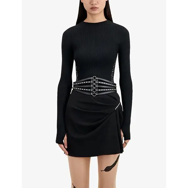 The Kooples Stud-embellished Corset Leather Belt