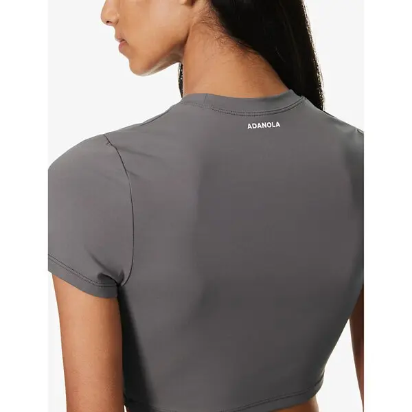 ADANOLA Fitted Cropped Stretch-woven T-shirt