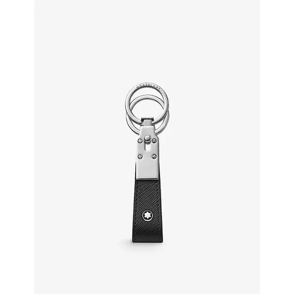 Montblanc Sartorial Branded-loop Gained-leather Key Fob - Black