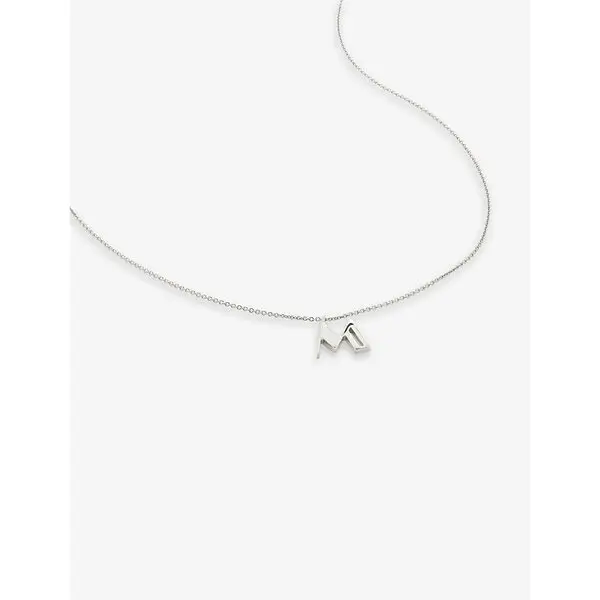 Monica Vinader M' Letter Charm Pendant Necklace - Sterling Silver