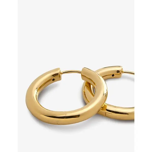 Monica Vinader Essential Click Medium Hoop Earrings - Yellow Gold