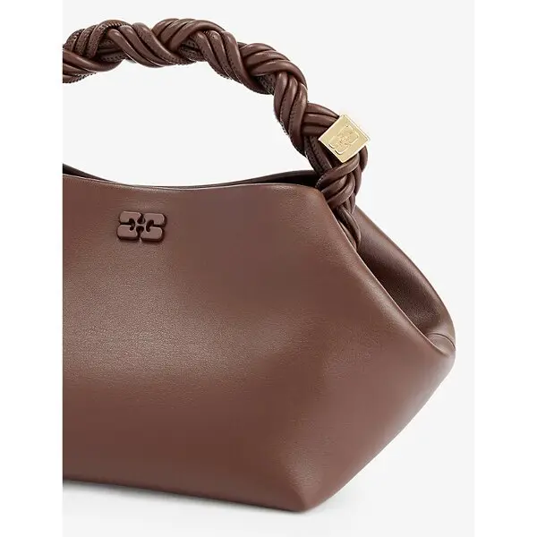 GANNI Small Leather Blend Top-handle Bag - Chocolate Fondant