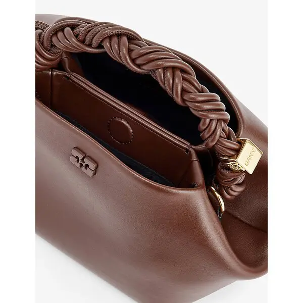 GANNI Small Leather Blend Top-handle Bag - Chocolate Fondant