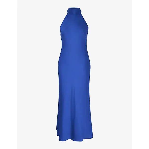OMNES Woven Maxi Dress With Drape-back Detail