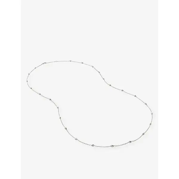 Monica Vinader Orbit Fine Oval Station Necklace - Sterling Silver