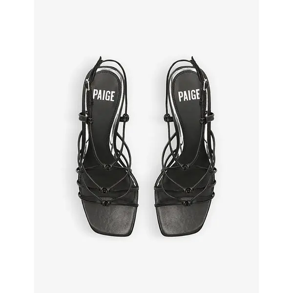 Paige Gianna Strap-embellished Leather Heeled Sandals - Black