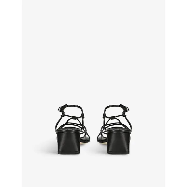 Paige Gianna Strap-embellished Leather Heeled Sandals - Black