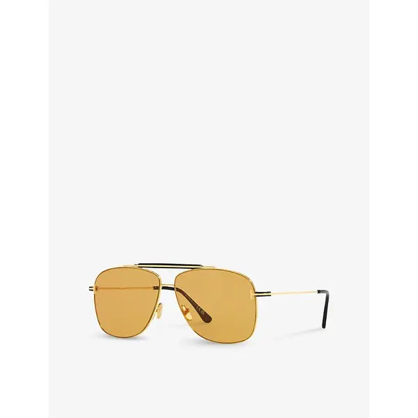TOM FORD Jaden Aviator-frame Sunglasses - Gold/black