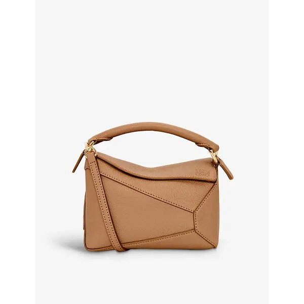 Loewe Puzzle Mini Leather Shoulder Bag - Toffee
