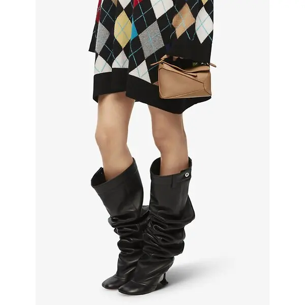 Loewe Puzzle Mini Leather Shoulder Bag - Toffee