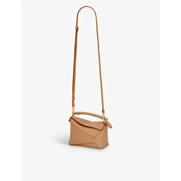 Loewe Puzzle Mini Leather Shoulder Bag - Toffee