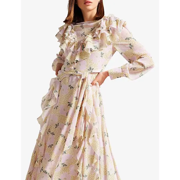 Ted Baker London Vivyana Frilled Woven Maxi Dress In Lt-Yellow - 69% Off |  Editorialist