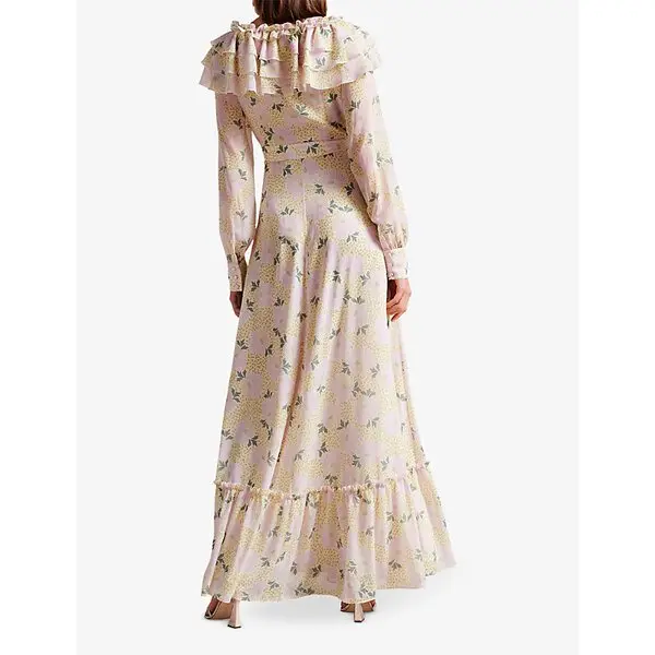 Ted Baker London Vivyana Frilled Woven Maxi Dress In Lt-Yellow - 69% Off |  Editorialist