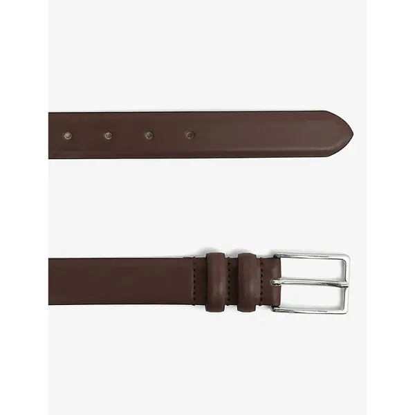 REISS Adjustable-buckle Leather Belt - Tan