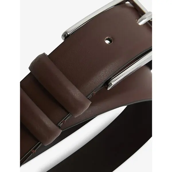 REISS Adjustable-buckle Leather Belt - Tan