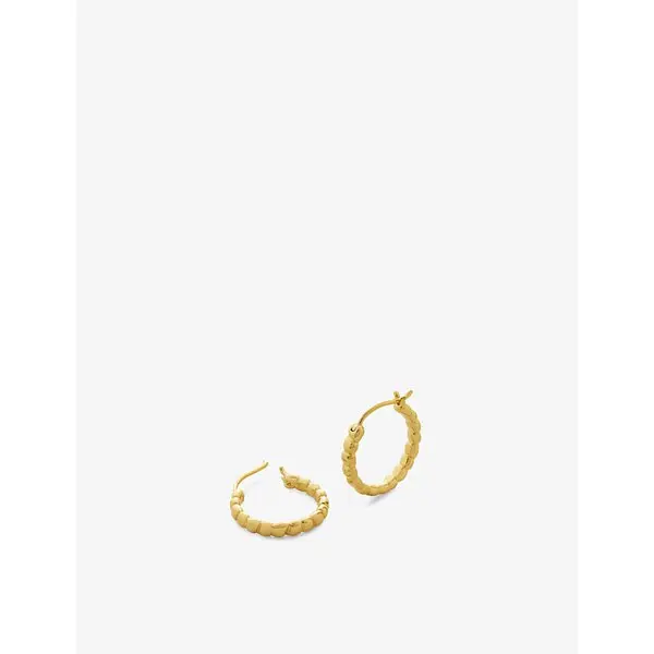 Monica Vinader Nura Teardrop Small 18ct Yellow -plated Vermeil Recycled Sterling-silver Hoop Earrings - Gold