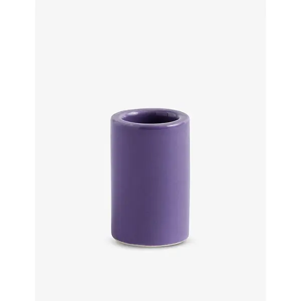 HAY Cylindrical Stoneware Toothbrush Holder - Purple