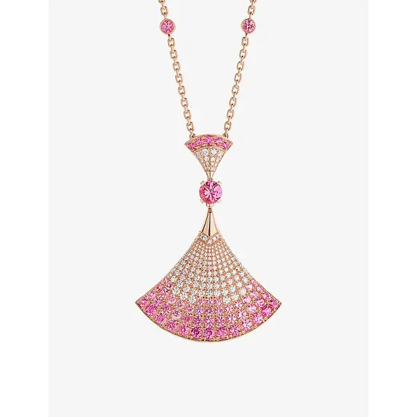 BVLGARI Divas' Dream 18ct Rose-gold Pink Sapphire And Diamond Pendant Necklace - Rose Gold