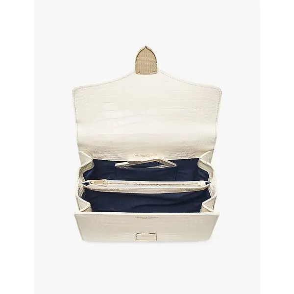 ASPINAL OF LONDON Mayfair Croc-embossed Top-handle Bag