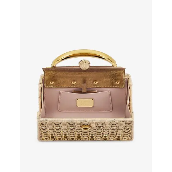 BVLGARI Serpenti Forever Mini Stud-embellished Leather Top-handle Bag
