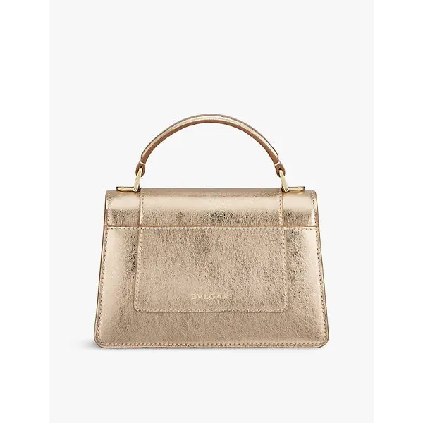 BVLGARI Serpenti Forever Mini Stud-embellished Leather Top-handle Bag