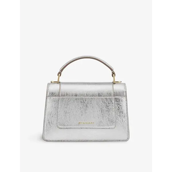 BVLGARI Serpenti Forever Mini Stud-embellished Leather Top-handle Bag
