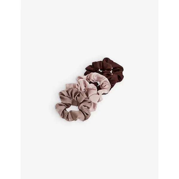 KITSCH Satin Sleep Scrunchy Set Of Five - Cameo