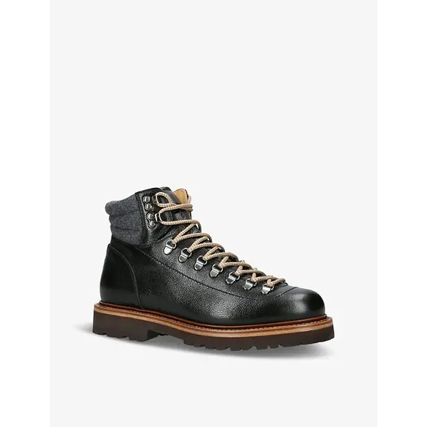 Brunello Cucinelli Chunky-sole Leather Hiking Boots