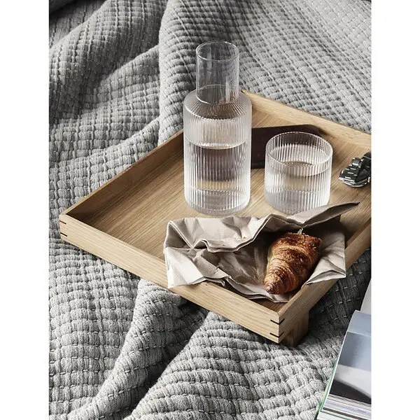 FERM LIVING Ripple Textured Small Glass Carafe Set 500ml - One-color