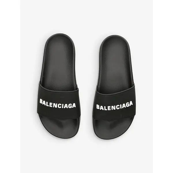Balenciaga Logo-embossed Rubber Slides