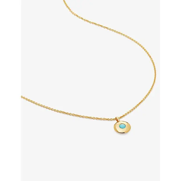 Monica Vinader December Birthstone Turquoise Pendant Necklace - Yellow Gold