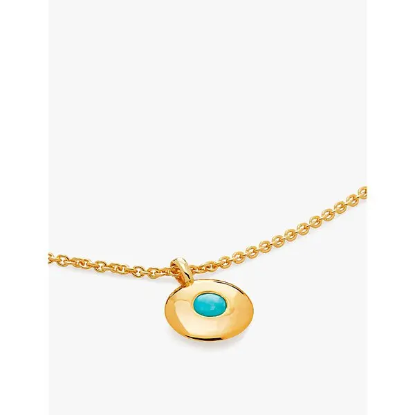 Monica Vinader December Birthstone Turquoise Pendant Necklace - Yellow Gold