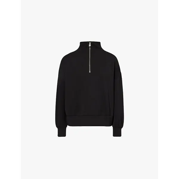 Varley Hawley Funnel-neck Jersey Sweatshirt - Black