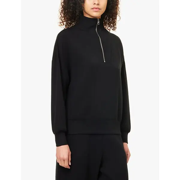 Varley Hawley Funnel-neck Jersey Sweatshirt - Black